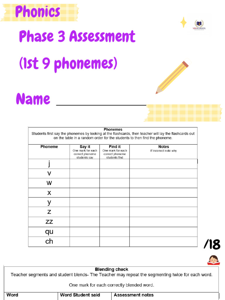 KW Phonics Phase 3 Assessment | PDF