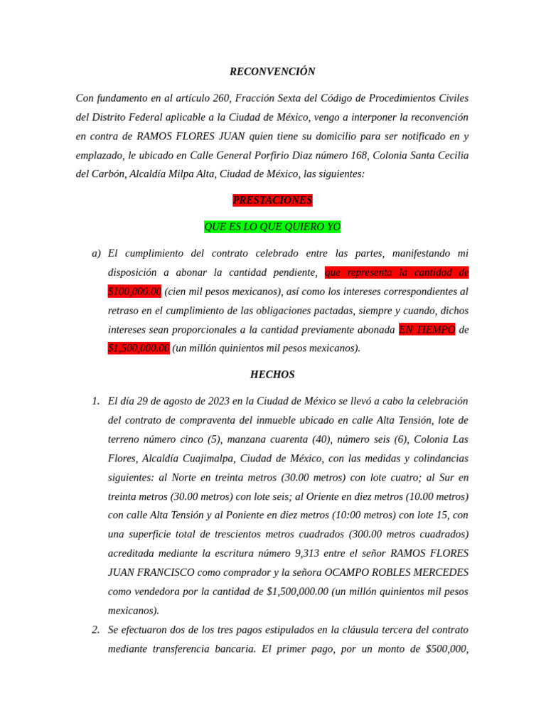 RECONVENCIÓN | PDF | México