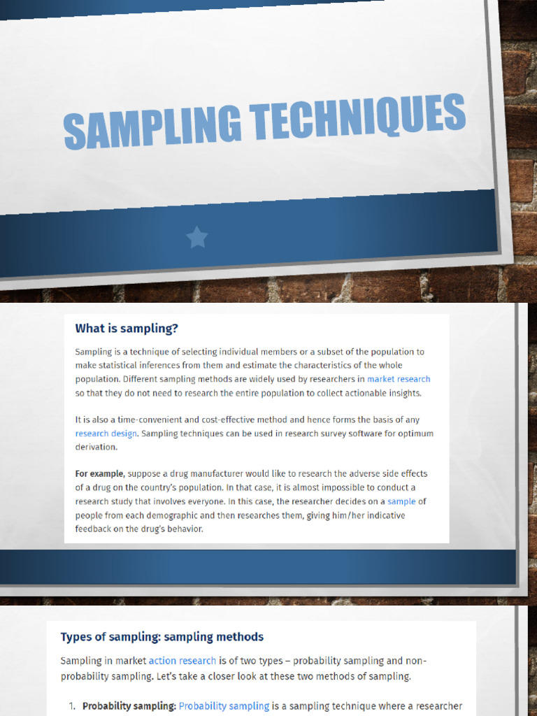 Sampling Techniques | PDF