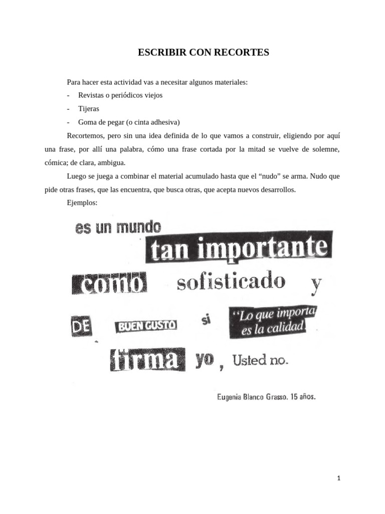 Collage de Palabras: Creación Artística | PDF