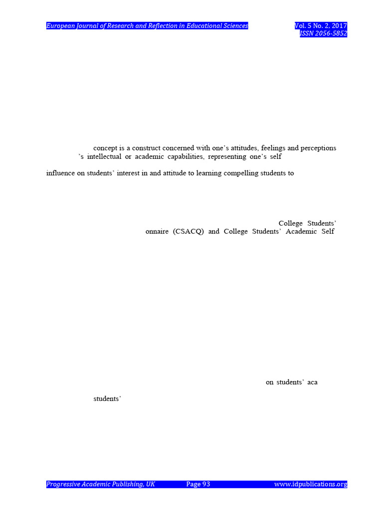 Full Paper RELATIONSHIPS AMONG ACADEMIC SELF CONCEPT ACADEMIC MOTIVATION AND ACADEMIC | PDF ...
