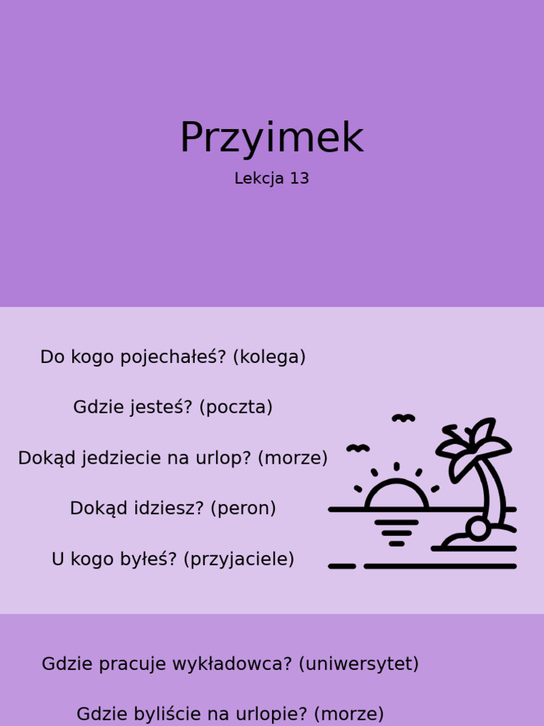 Przyimek - Ćwiczenia | PDF