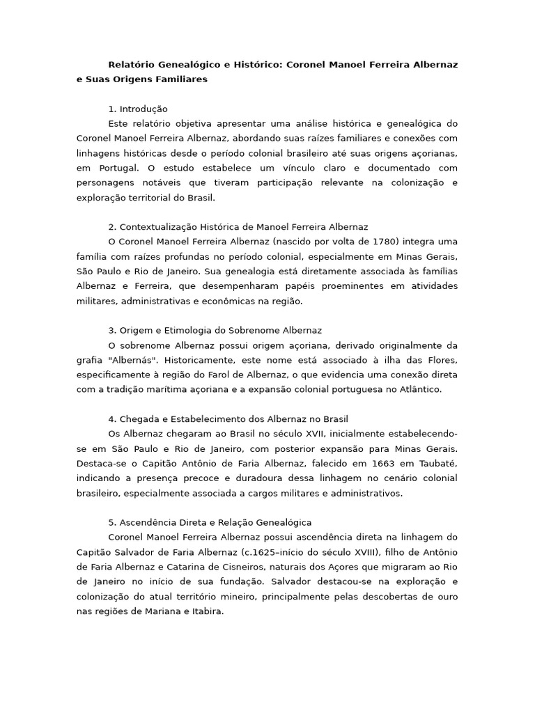 Origem do Sobrenome Albernaz e Raízes Familiares | PDF | Genealogia ...