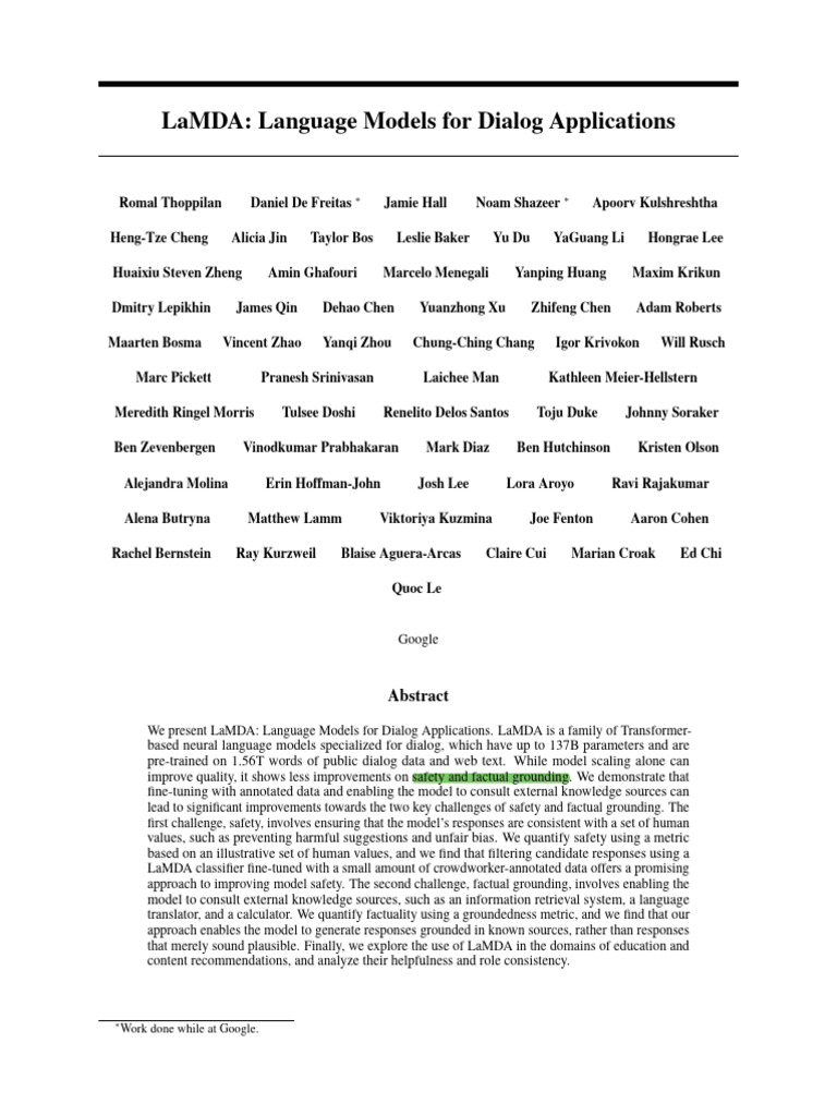 LaMDA | PDF | Information Retrieval | Information