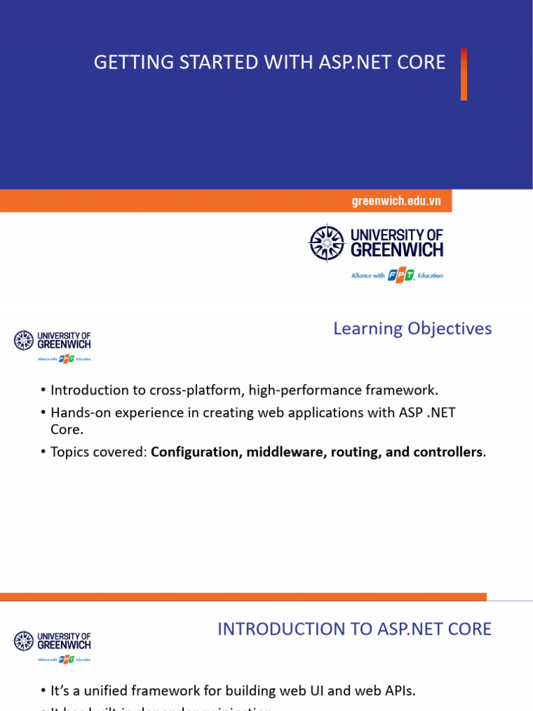 7 - Lecture 3 - Getting Started With ASP Net Core | PDF | Html | Model–View–Controller
