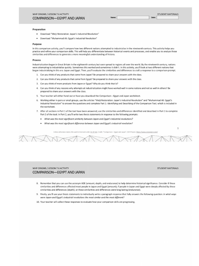 Comparison - Egypt and Japan | PDF