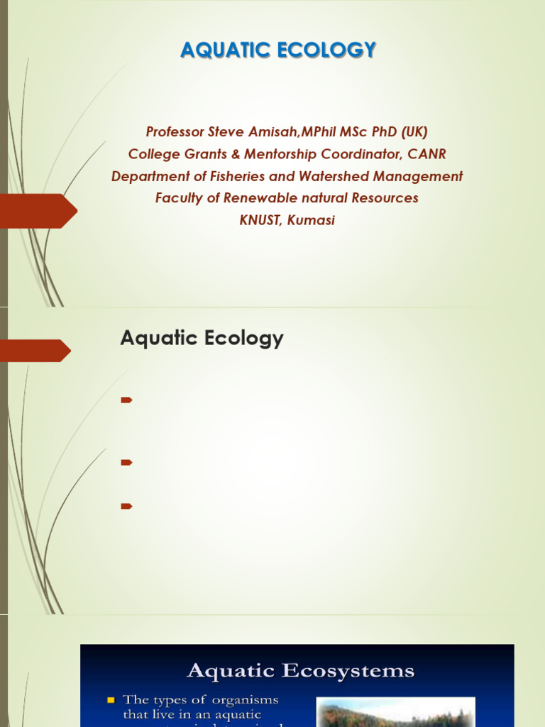 AQUATIC ECOLOGY TOPICS CLASS COPY | PDF | Carbon Dioxide | Alkalinity