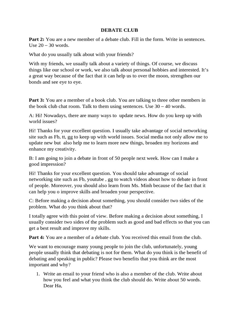 Benefits of Joining a Debate Club | PDF