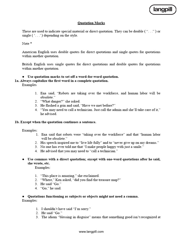 Quotation+Marks | PDF | Quotation Mark | Comma