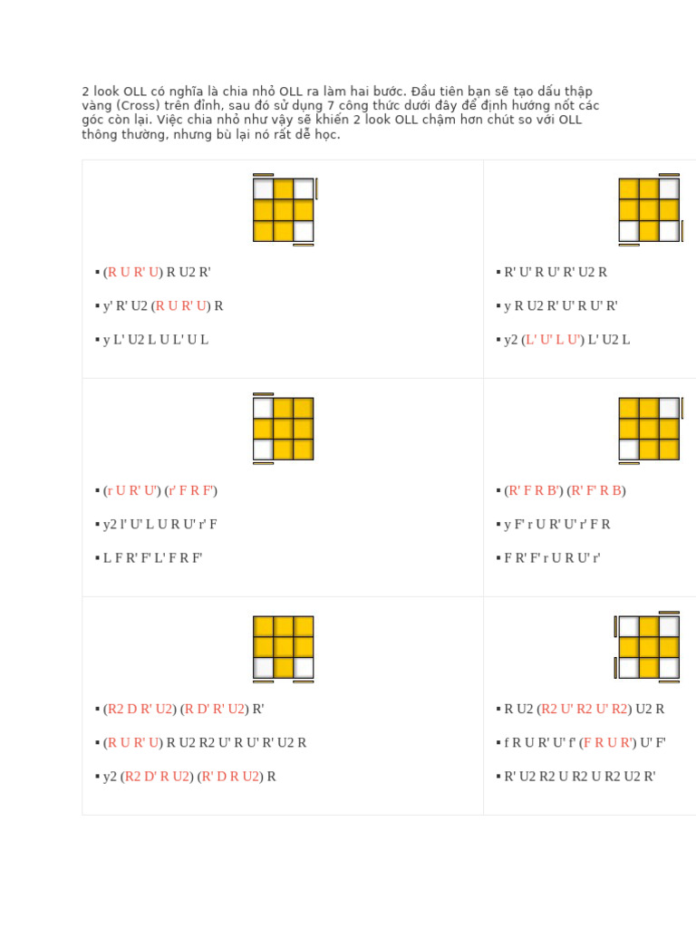 2 look OLL có nghĩa là chia nhỏ OLL ra làm hai bước | PDF