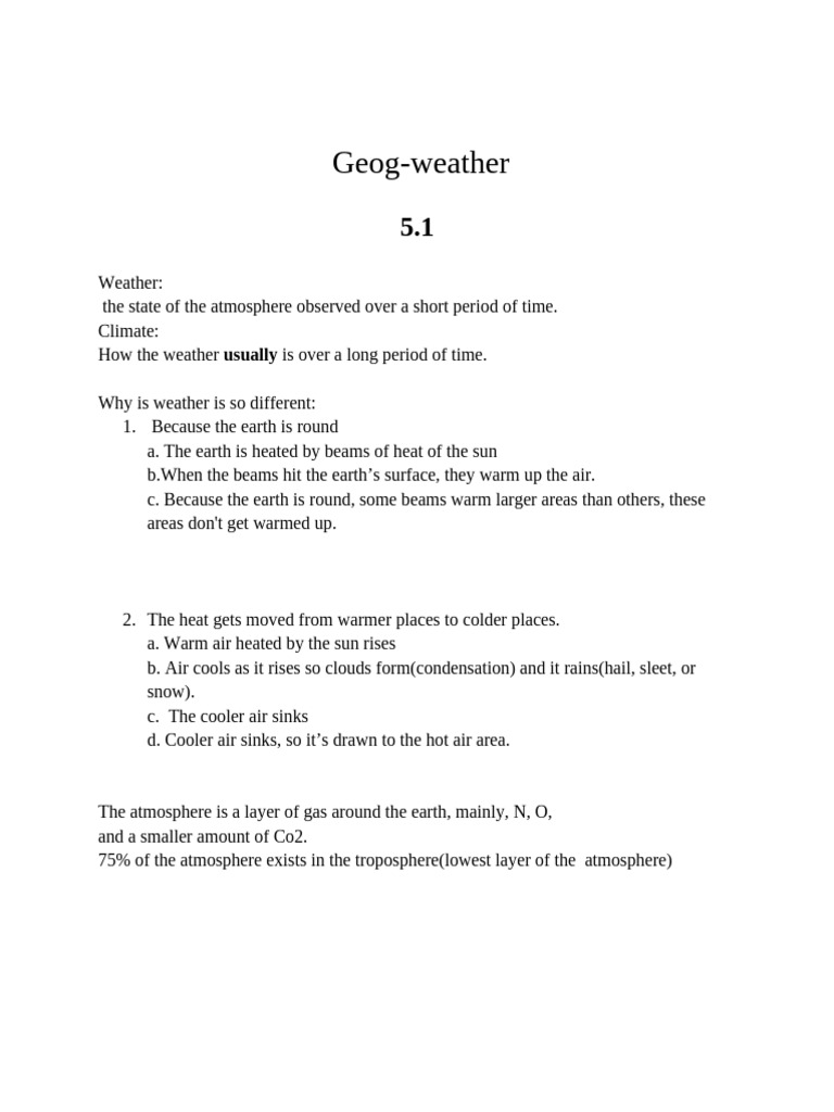 Geography-weather notes | PDF | Atmosphere Of Earth | Tropical Cyclones