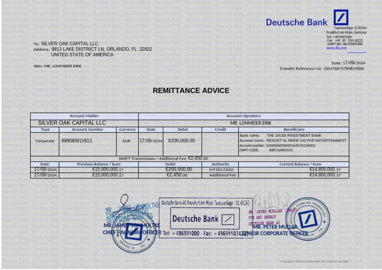Transfer Remittance Advice | PDF | Banking | Financial Services