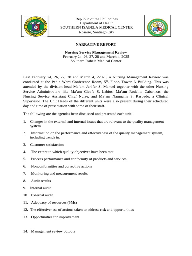 Narrative Report Format - MR | PDF | Health Care | Social Programs