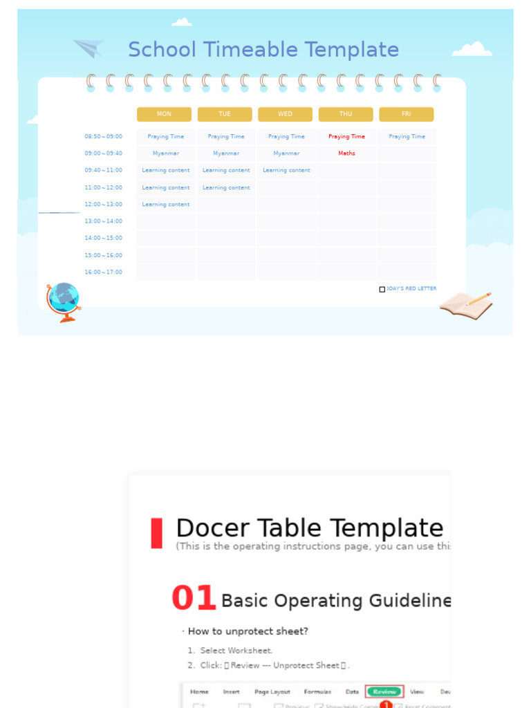 School Timetable Template | PDF | Computing | Software