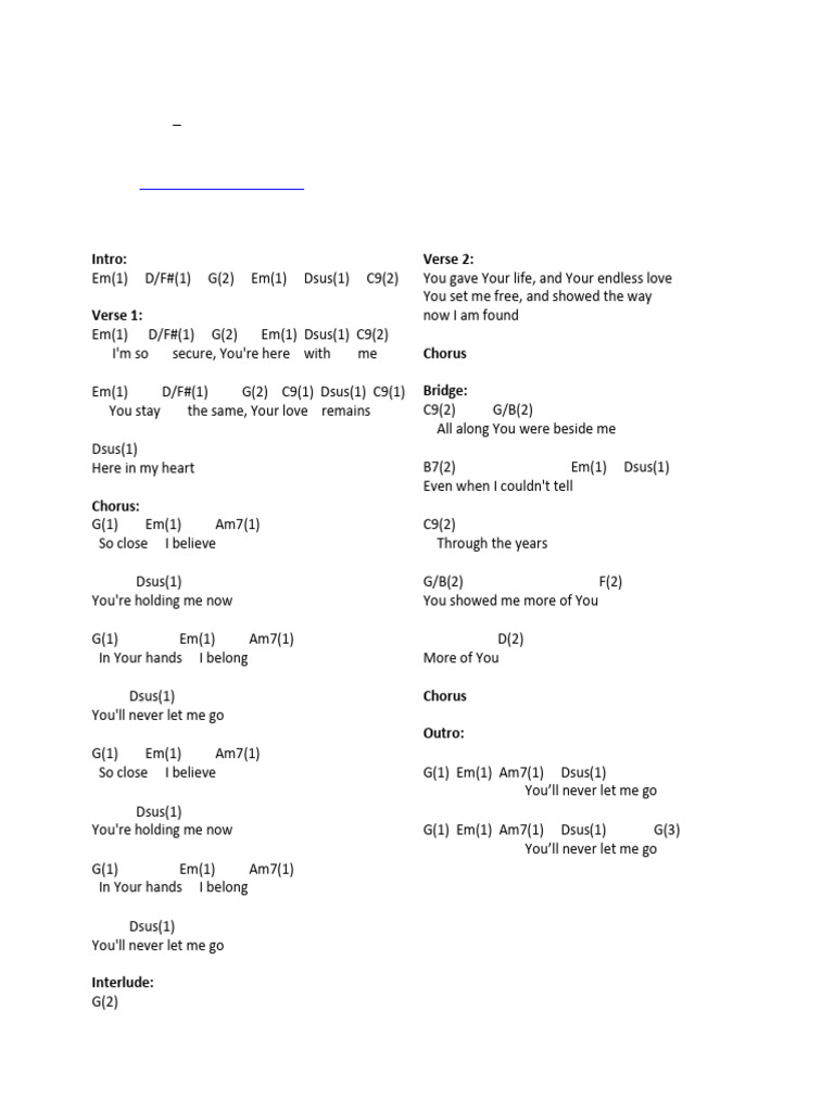 So Close Lyrics and Chords | PDF | Song Structure | Songs