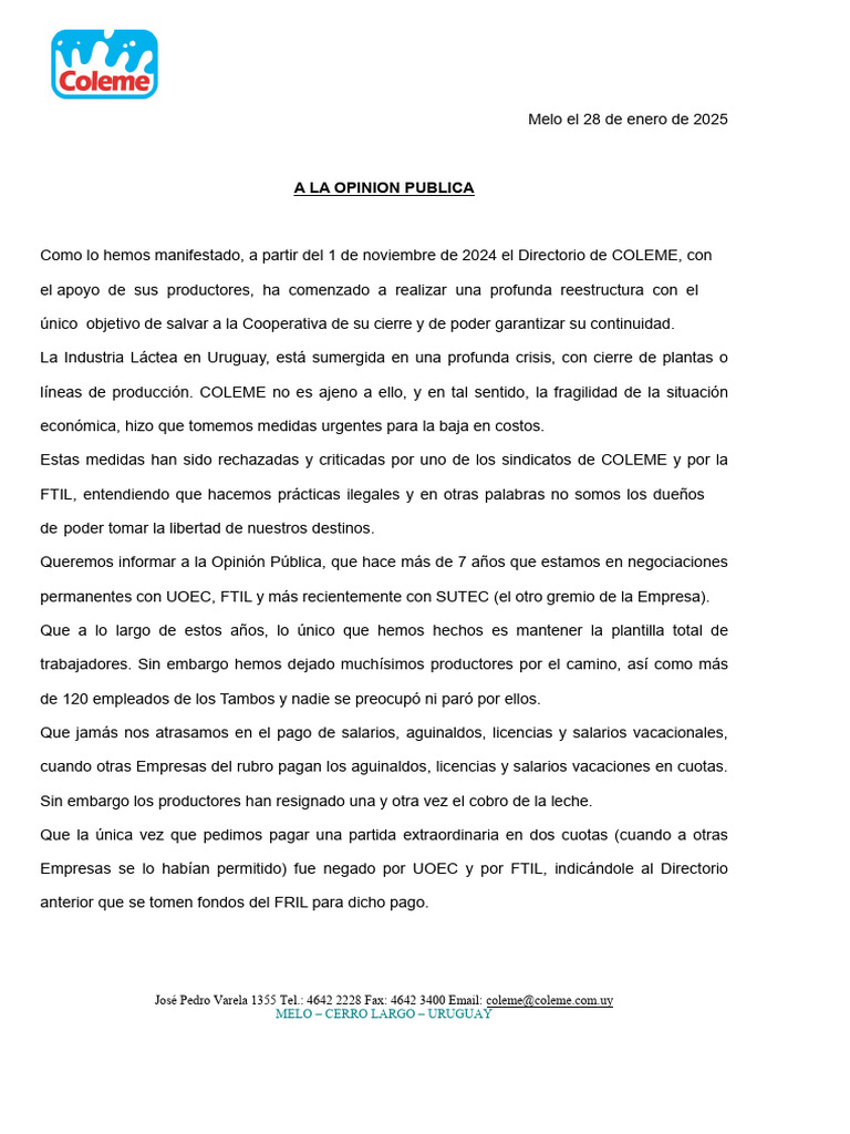 Remitido de Prensa A La Opinion Publica Iii | PDF | Salario