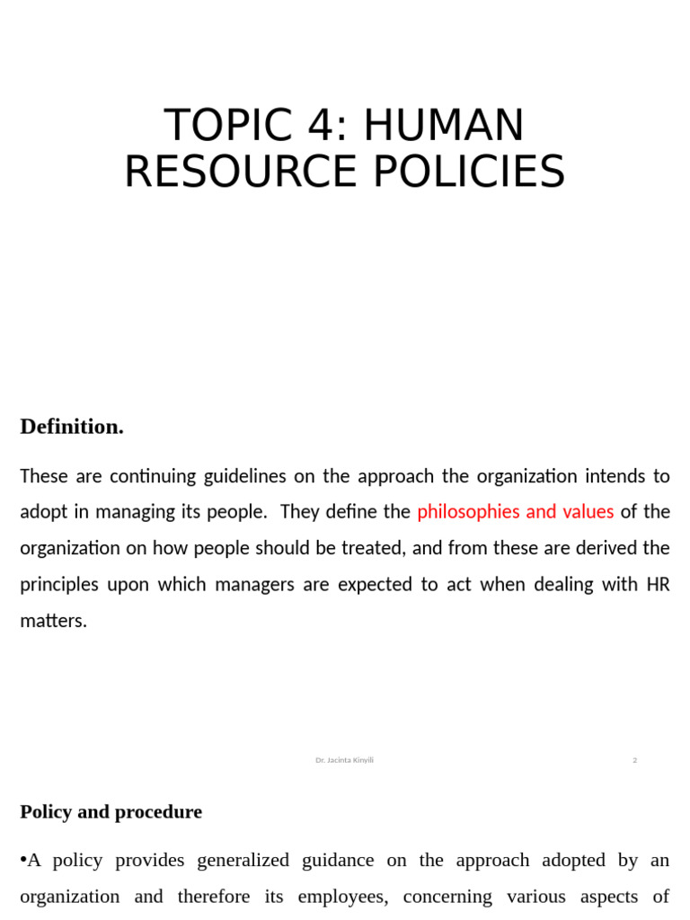 Overview of Human Resource Policies | PDF | Employment | Policy