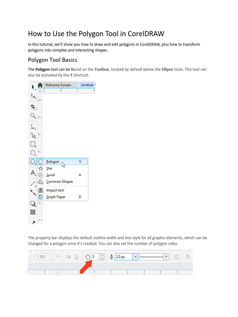 Mastering the Polygon Tool in CorelDRAW | PDF | Shape | Polygon