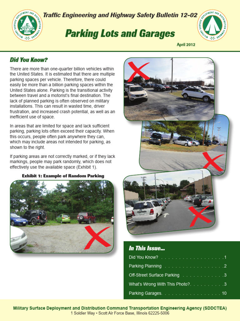 Bulletin 12-02 - Parking Lots and Garages | PDF | Parking | Traffic