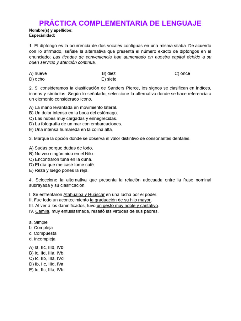Práctica Complementaria III - R25 | PDF | Predicado (Gramática) | Mecánica del lenguaje