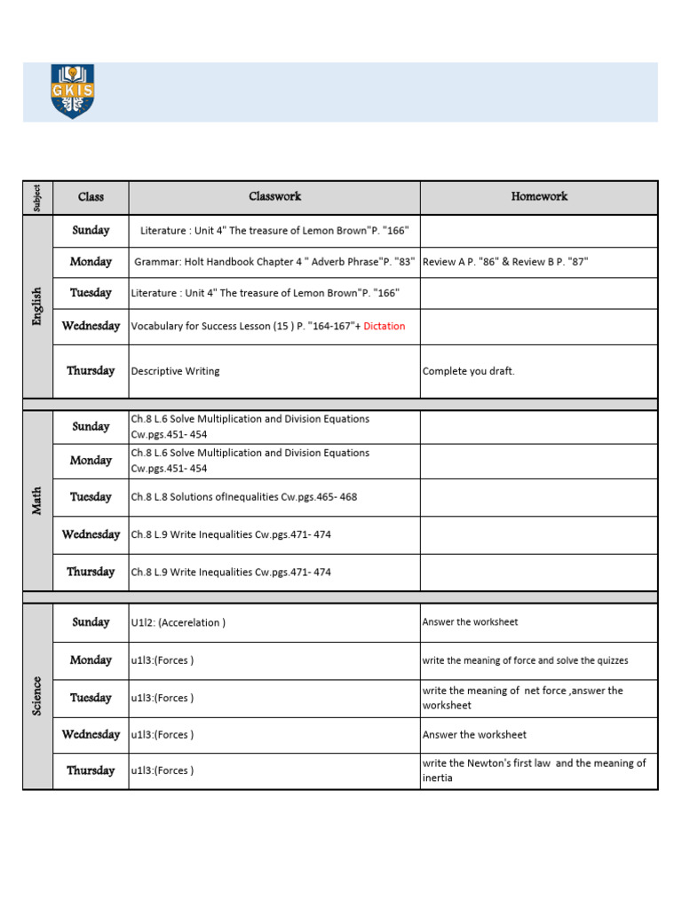 Term 2 - Week 6 - GR 6 | PDF