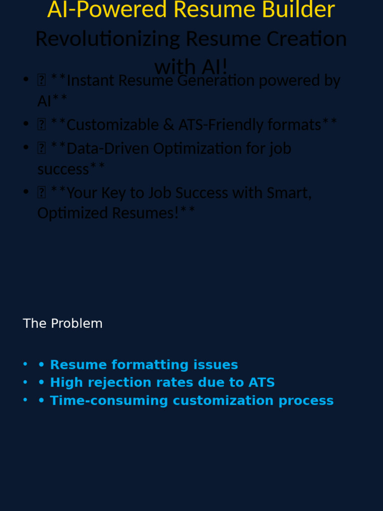 AI Powered Resume Builder Presentation Fixed | PDF