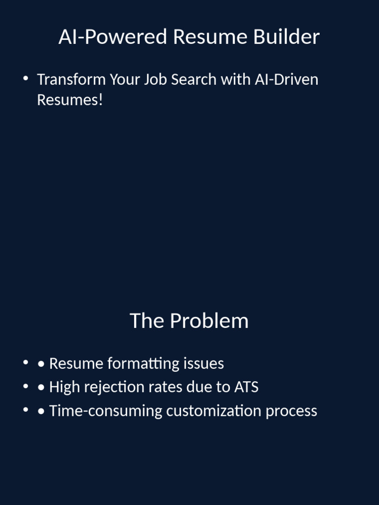 AI Powered Resume Builder Presentation Enhanced | PDF