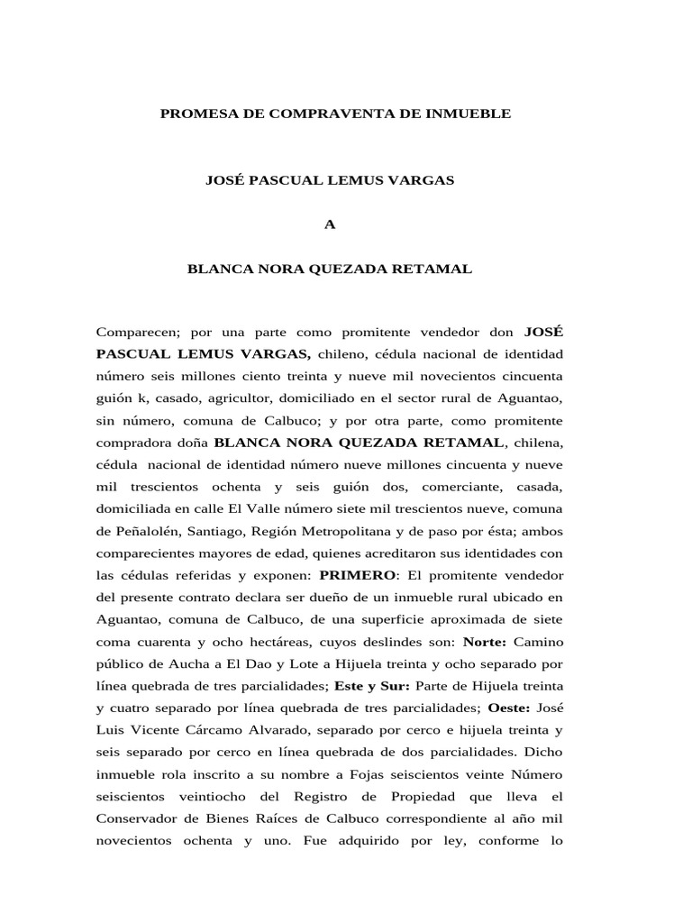 Promesa CV José Lemus Con Blanca Quezada | PDF
