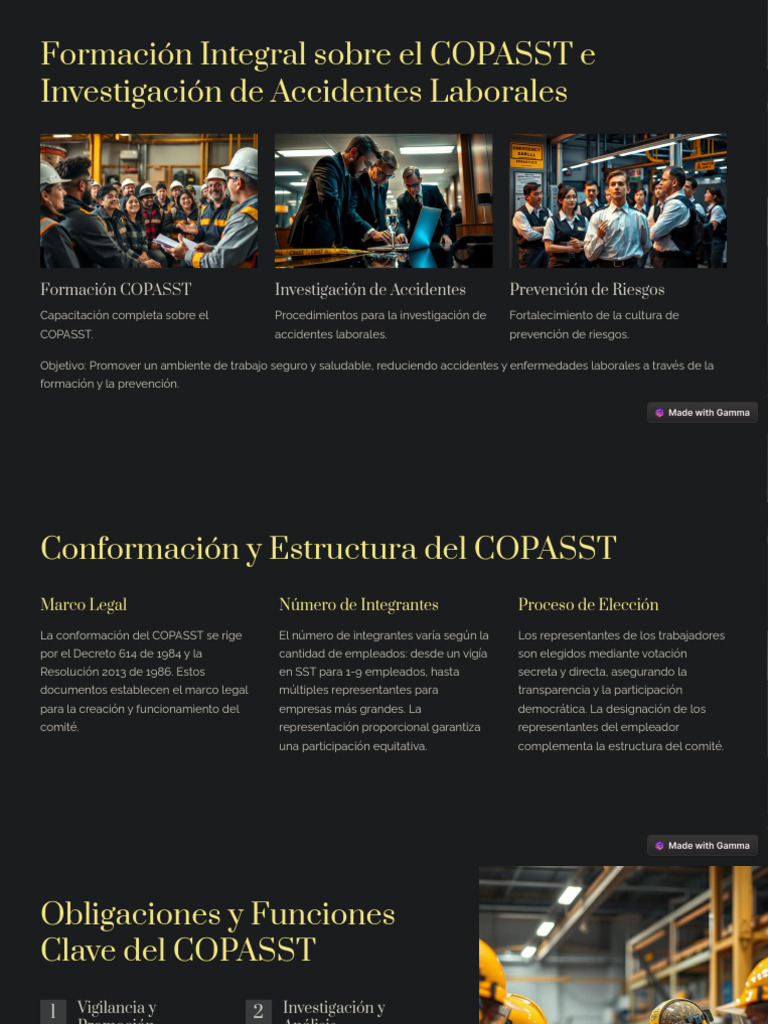 Formación sobre COPASST y Accidentes Laborales | PDF