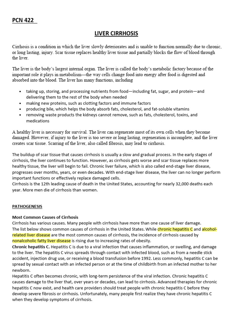 Clinical Pharmacy Material on the liver | PDF | Hepatitis | Cirrhosis