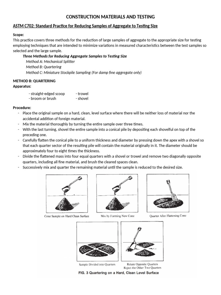 Aggregate Sampling and Sieve Analysis | PDF | Particle Size ...