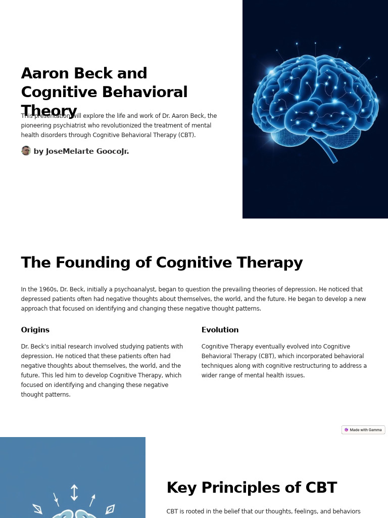 Aaron Beck and Cognitive Behavioral Theory | PDF | Cognitive Behavioral ...