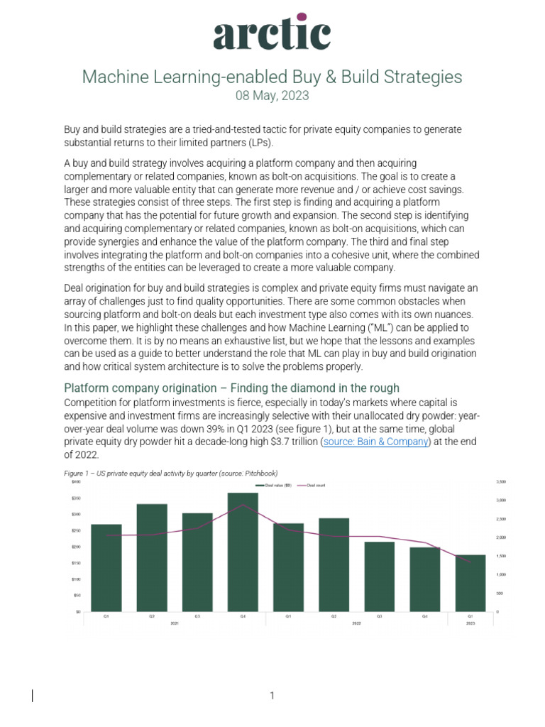 Arctic AI - Buy and Build Strategies with ML - vF | PDF | Mergers And Acquisitions | Private Equity