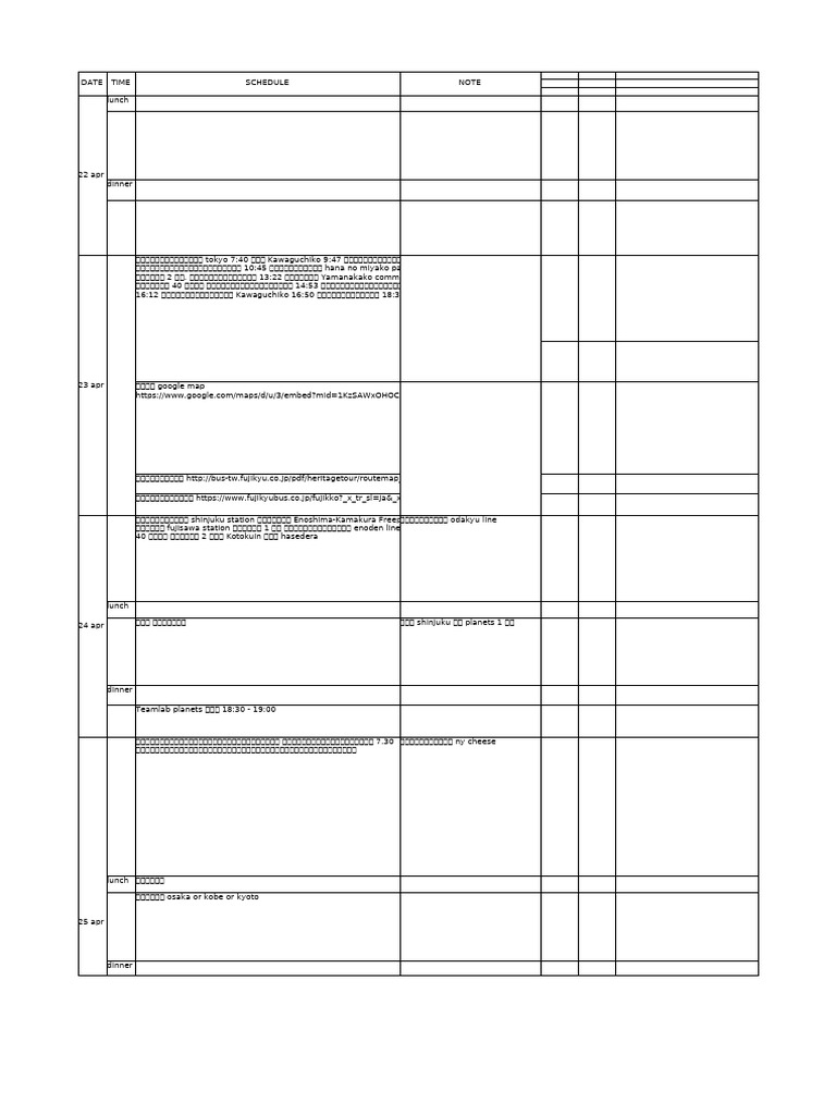 Plan Tokyo - Osaka 2024 | PDF