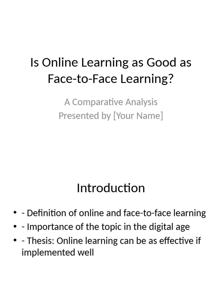 Online vs Face to Face Learning | PDF