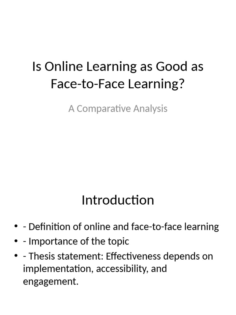 Online Vs FaceToFace Learning | PDF