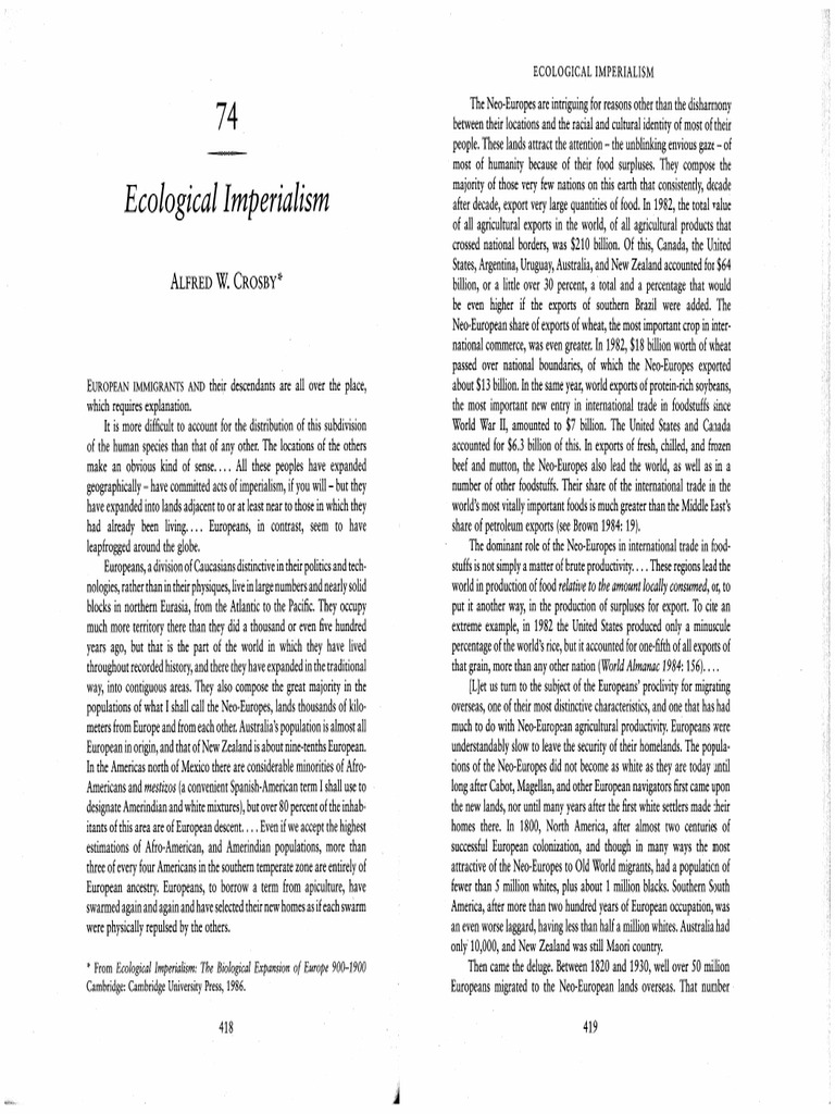 74 Ecological Imperialism | PDF
