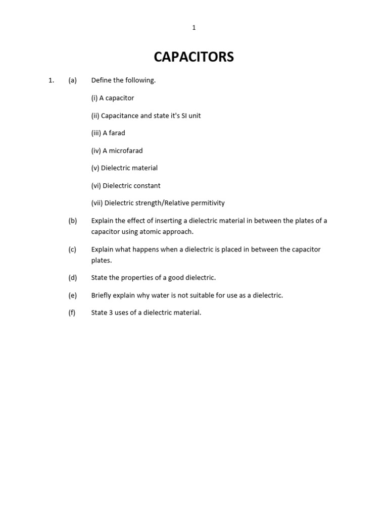 UNDERSTANDING CAPACITORS IN PHYSICS | PDF | Capacitor | Capacitance