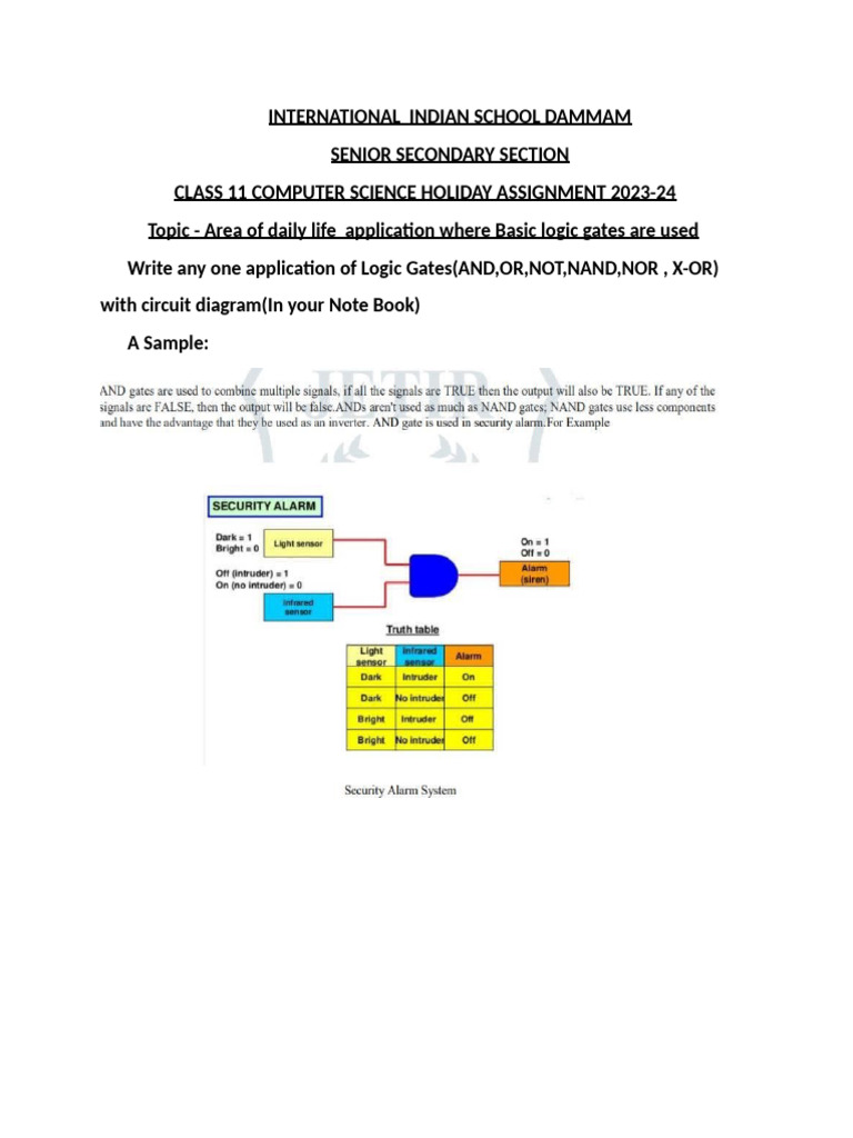 CLASS 11 COMPUTER SCIENCE HOLIDAY ASSIGNMENT 2023-24 | PDF