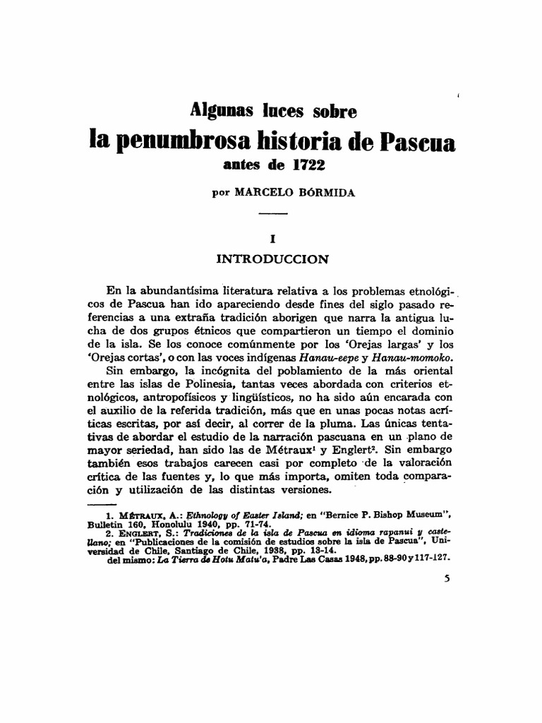 Algunas lueces sobre la penumbrosa historia de isla de pascua antes de ...