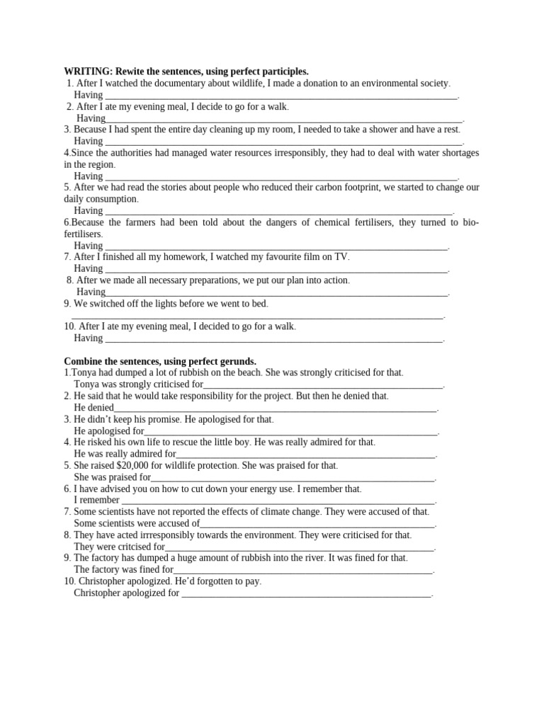 Perfect Participles and Cleft Sentences | PDF