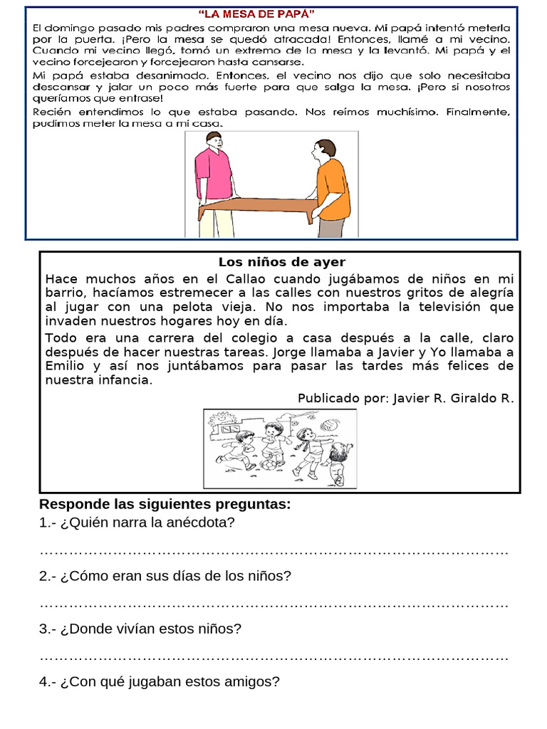 Leemos Anécdotas Divertidas | PDF