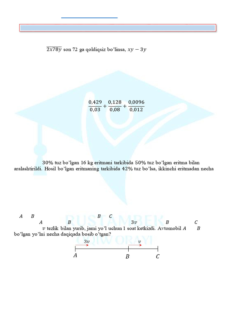 1-Mock Test Rustambek Oqiw Orayi | PDF