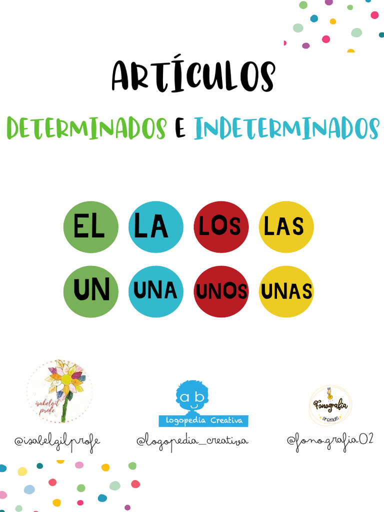 ARTICULOS DETERMINADOS E INDETERMINADOS | PDF