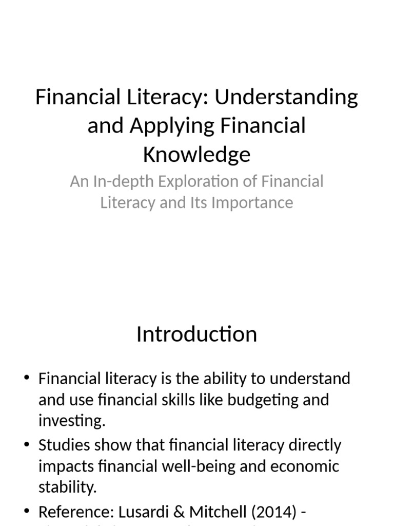 Financial Literacy Enhanced (1) | PDF