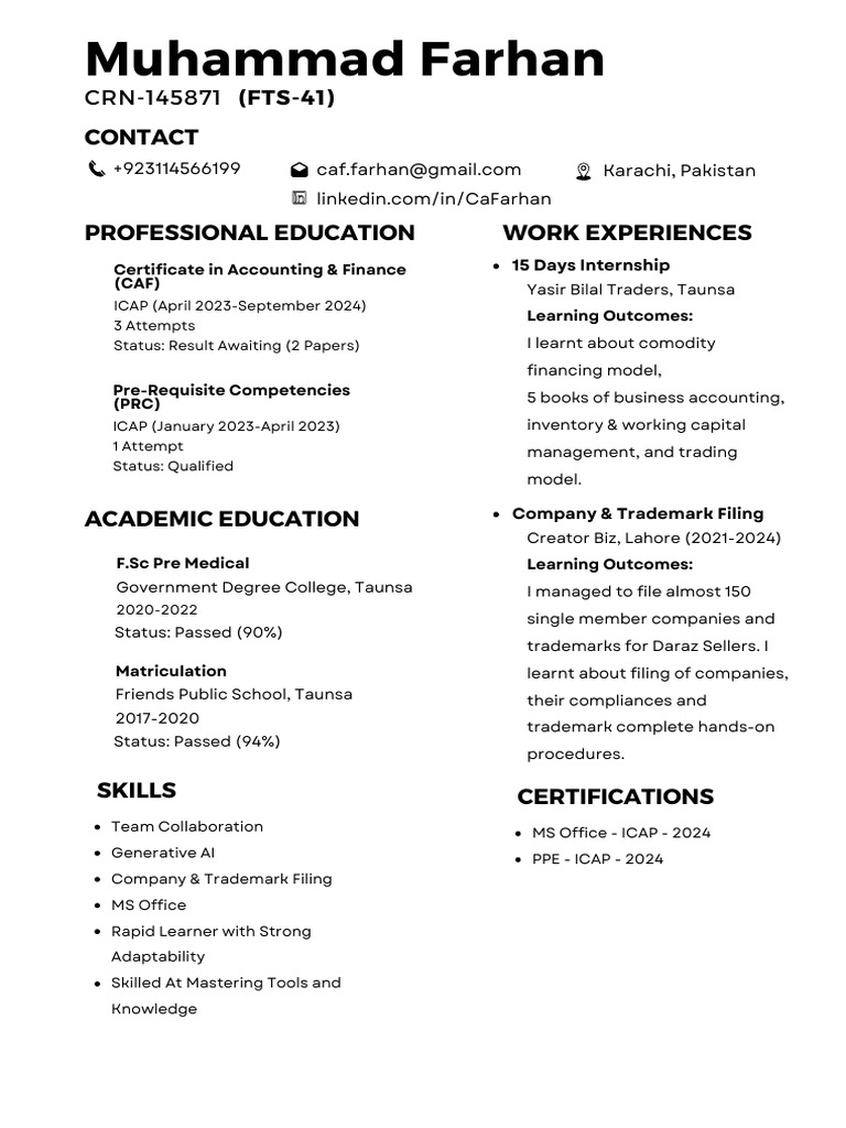 Farhan's Resume | PDF