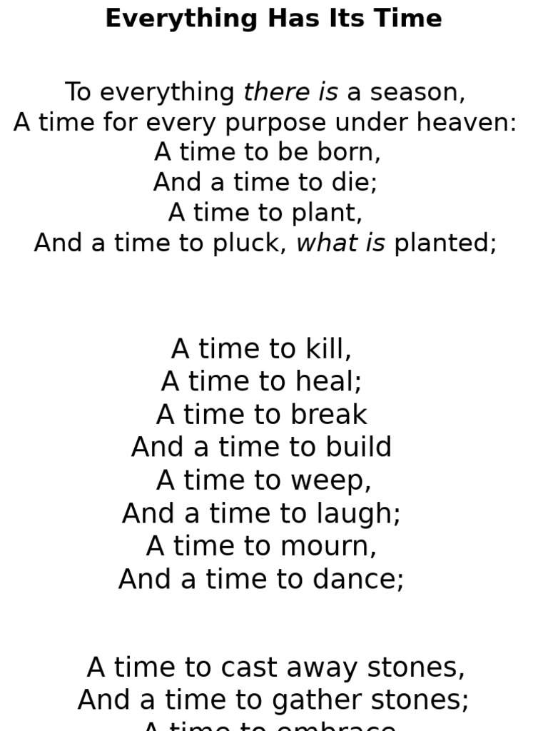 Everything Has Its Time | PDF