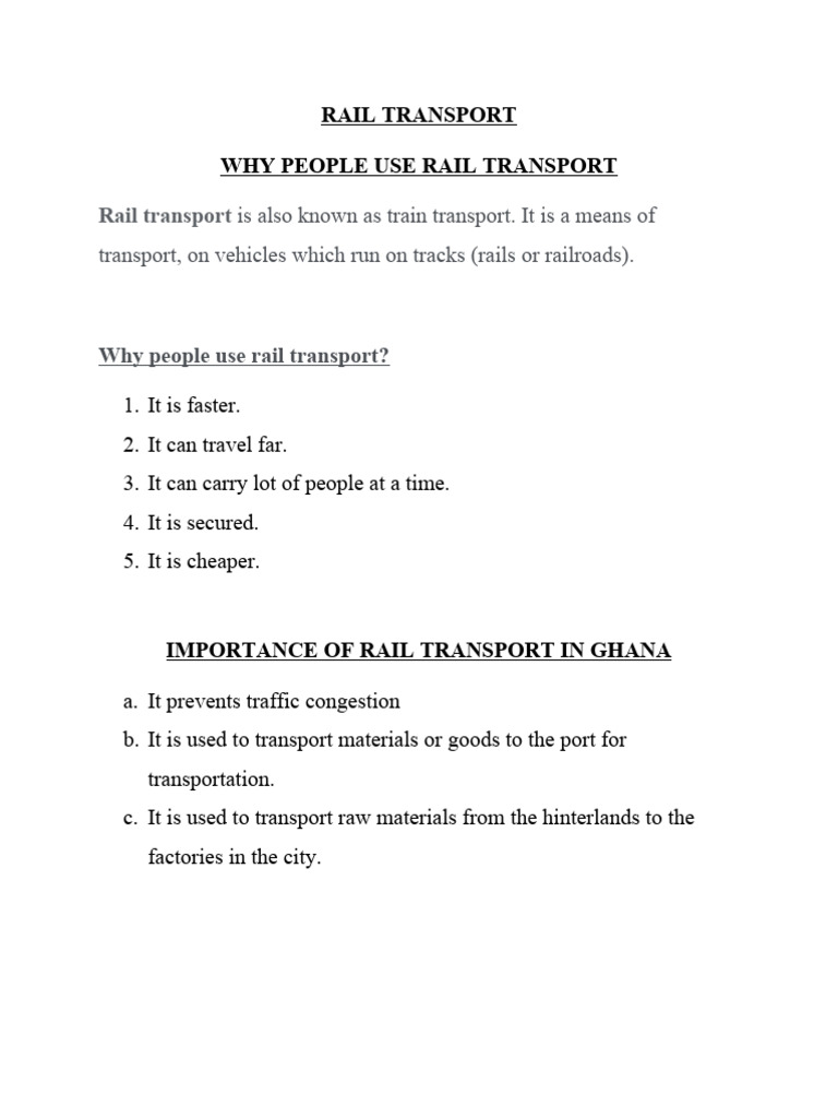 Rail Transport Overview in Ghana | PDF