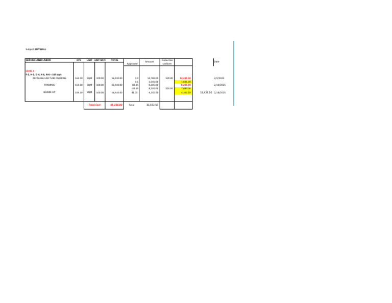 Dry Wall-Billing 3 | PDF