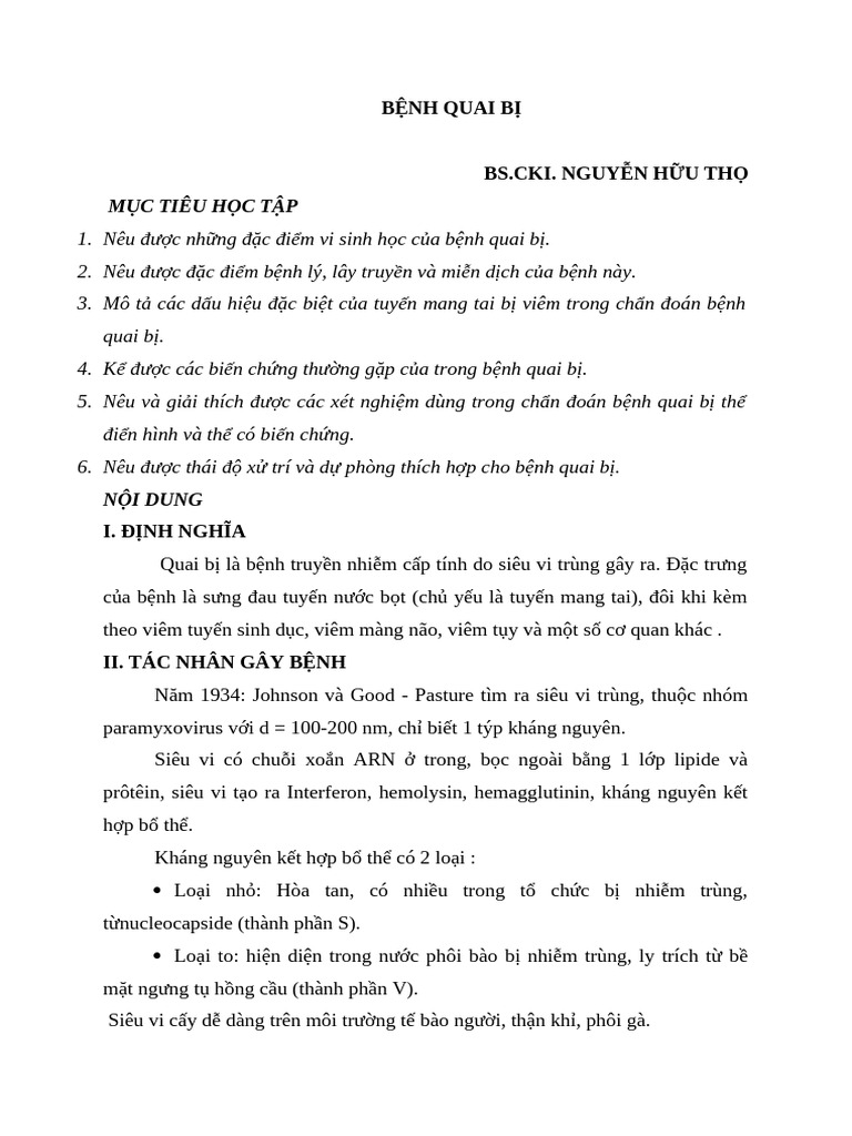 Bệnh Quai Bị | PDF